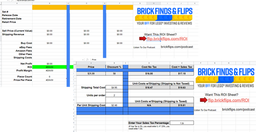 Lego Investing ROI Profit Calculators