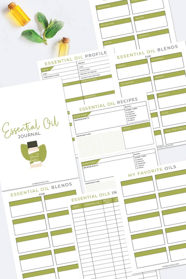 Essential Oil Printable Journal Notebook
