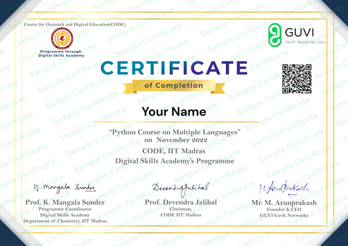 Learn Python in your Mother Tongue with IIT-M Certification