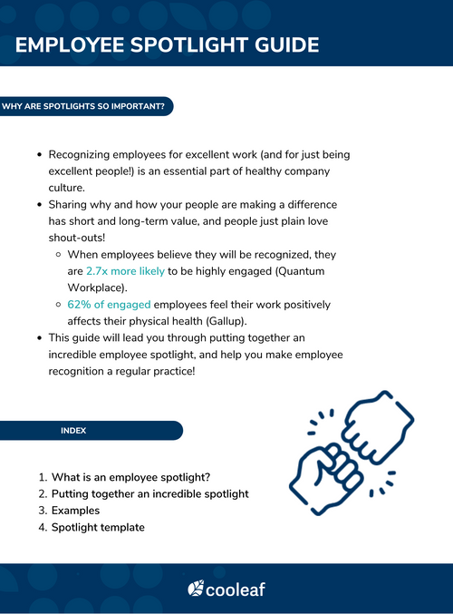 Employee Spotlight Guide to Celebrate your Team | Cooleaf