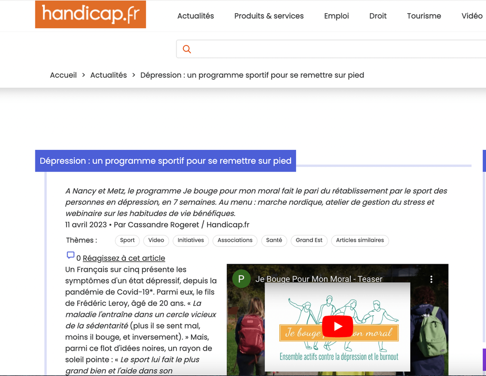 Association Je bouge pour le moral - France