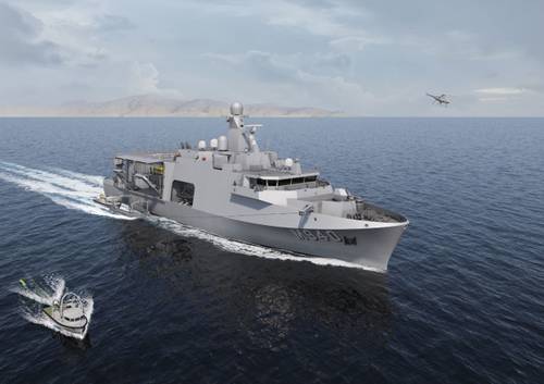 Above: Naval Group’s rMCM ship design incorporates a mission bay that ...