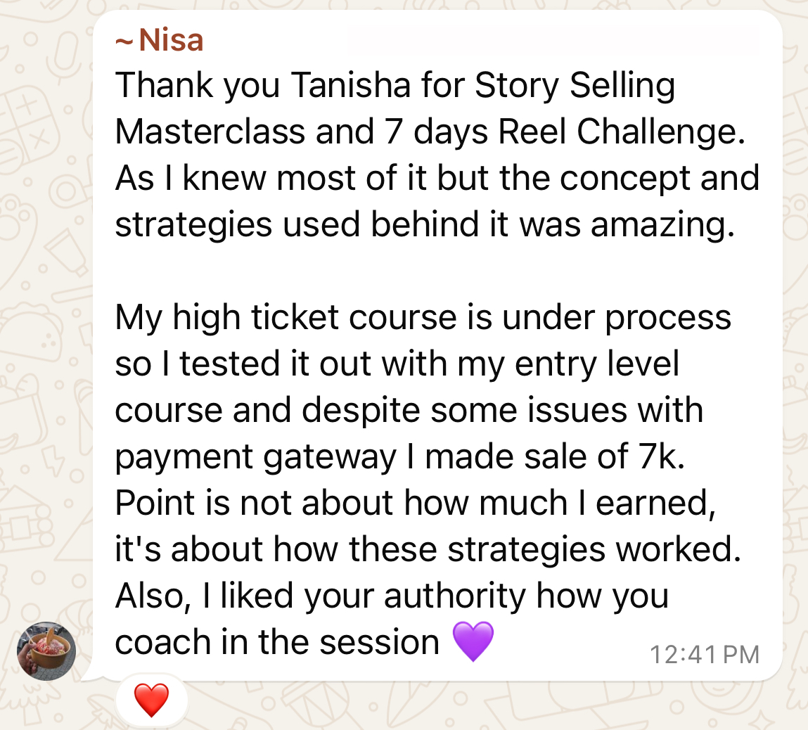 Story Selling course