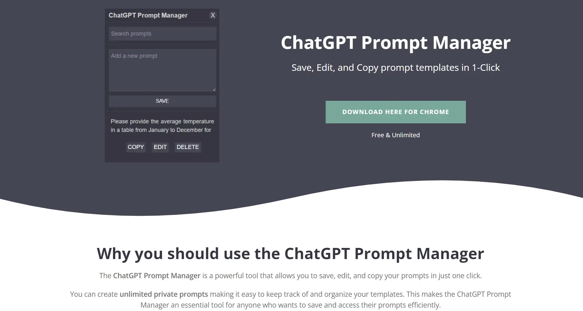 XXL Prompt Manager for ChatGPT, Claude, Gemini, Perplexity, Grok, Meta AI and Copilot